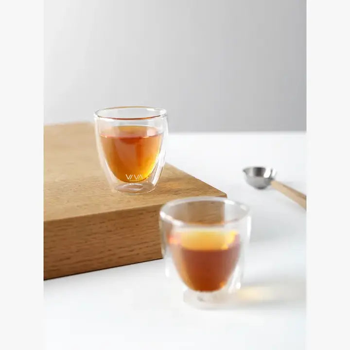 Teacup, Double-Walled Glass, Set of 2 – The Cultured Cup®