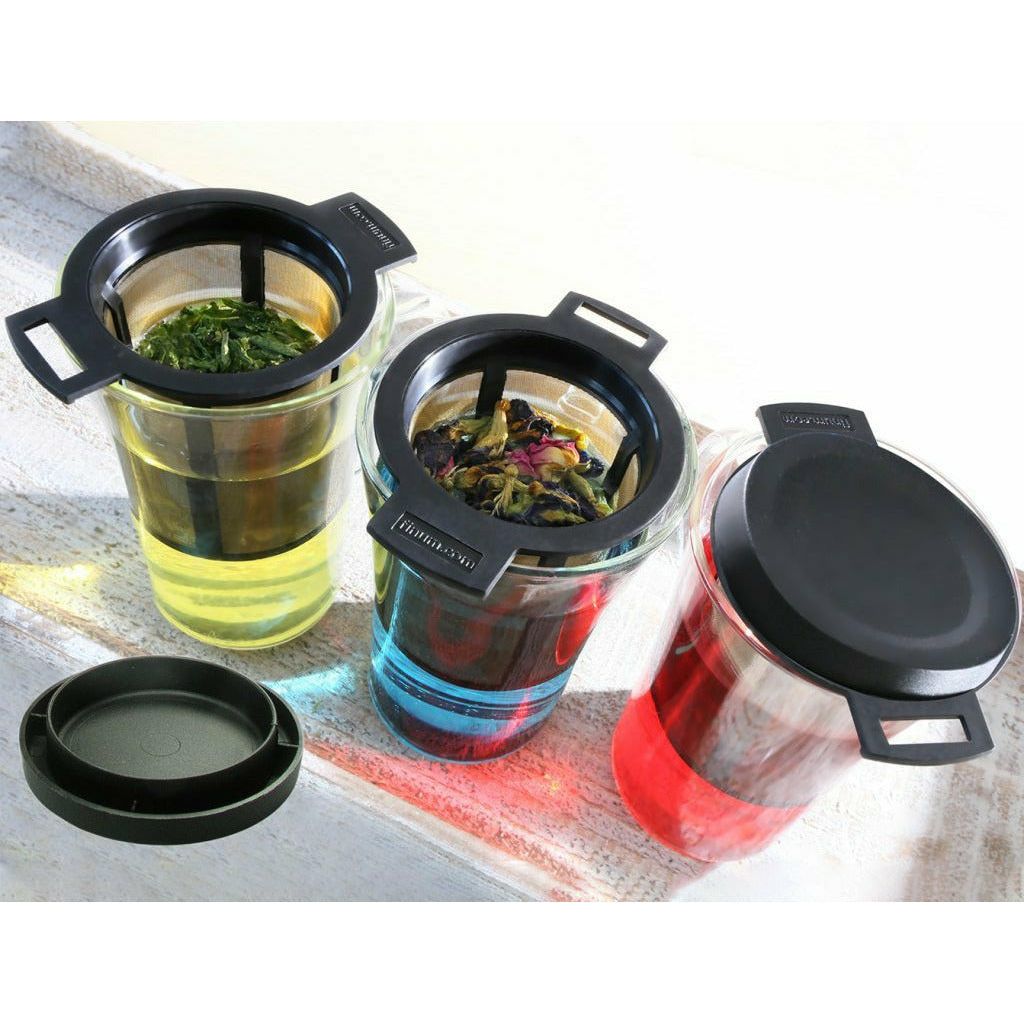 Tea Infuser + Lid, Fine-Mesh, Black | The Cultured Cup®